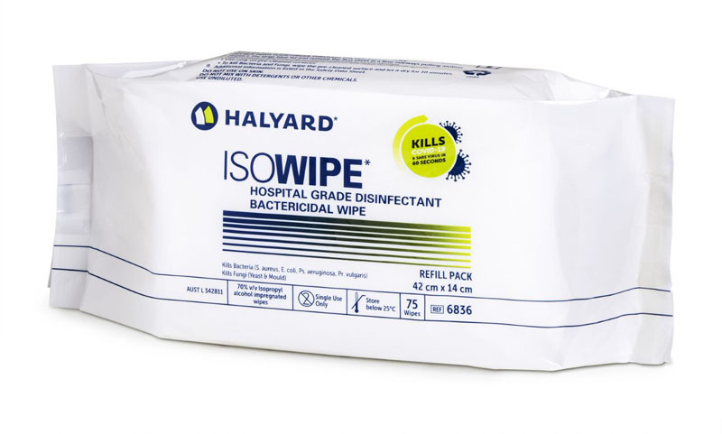 Halyard Isowipe Disinfectant Bactericidal Wipes - Refill | Hello Medical